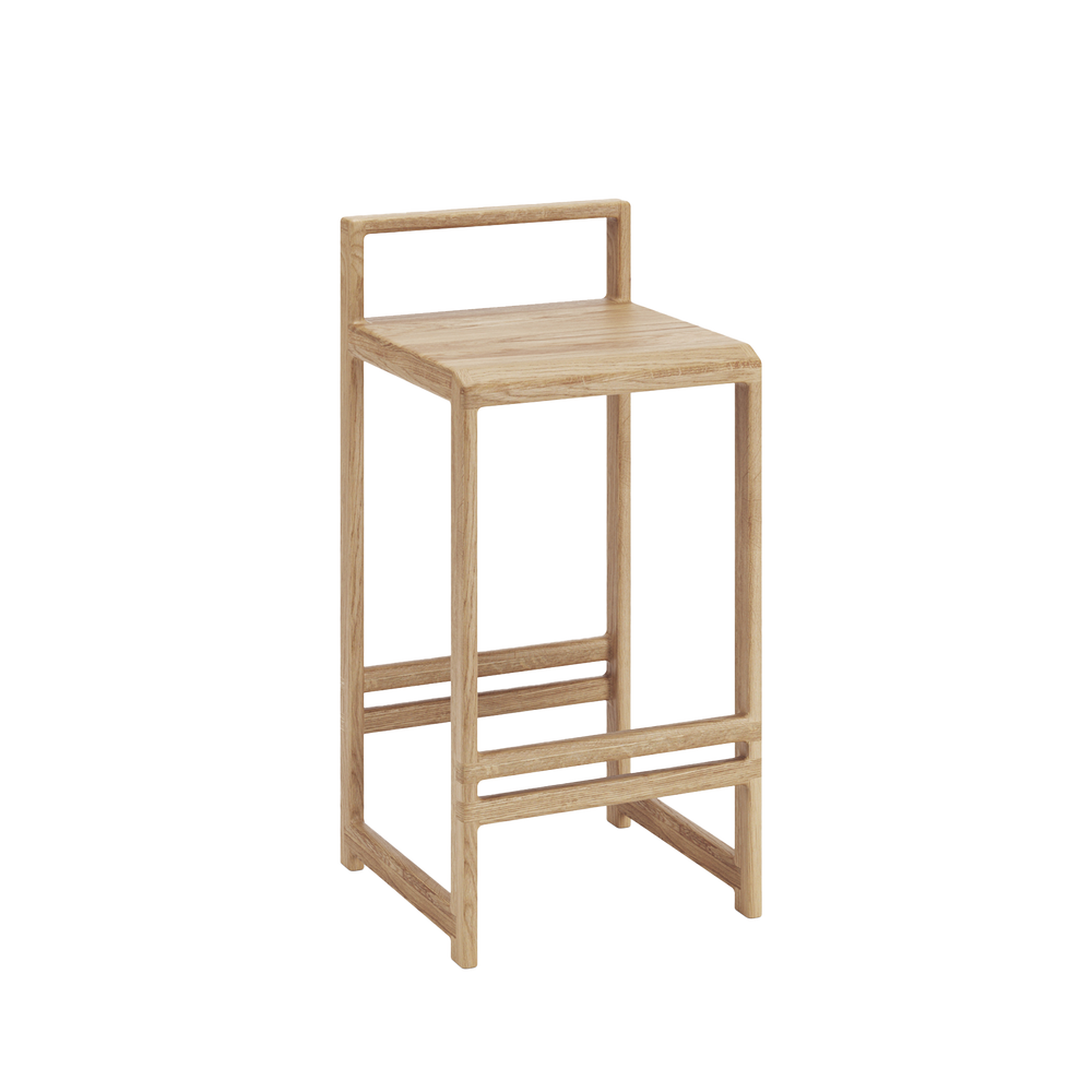 Ebba Wooden Bar Stool – Custom Solid Oak Design | by Crea