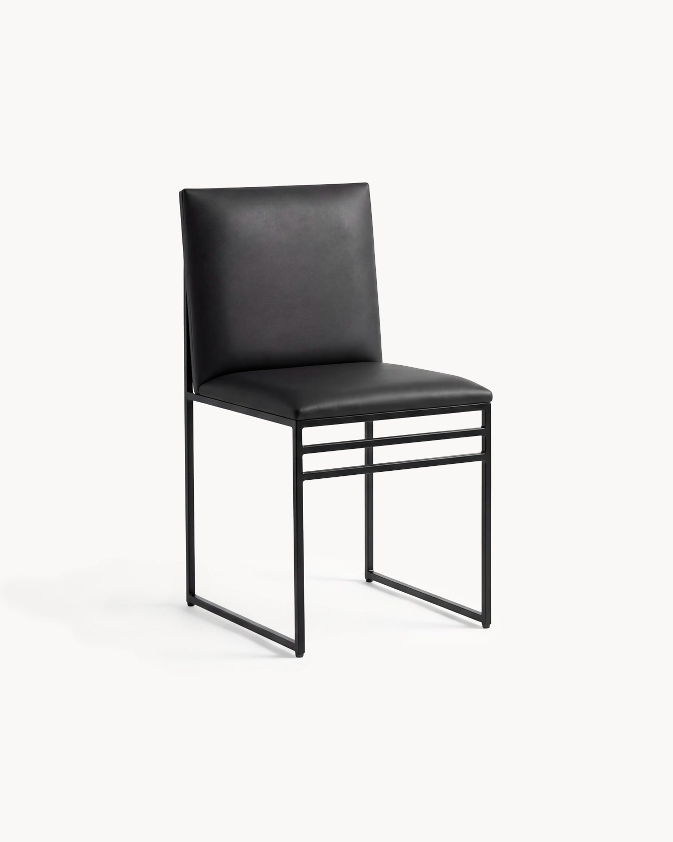 Dining chair Isabell – Black Frame & Leather Seat | by Crea