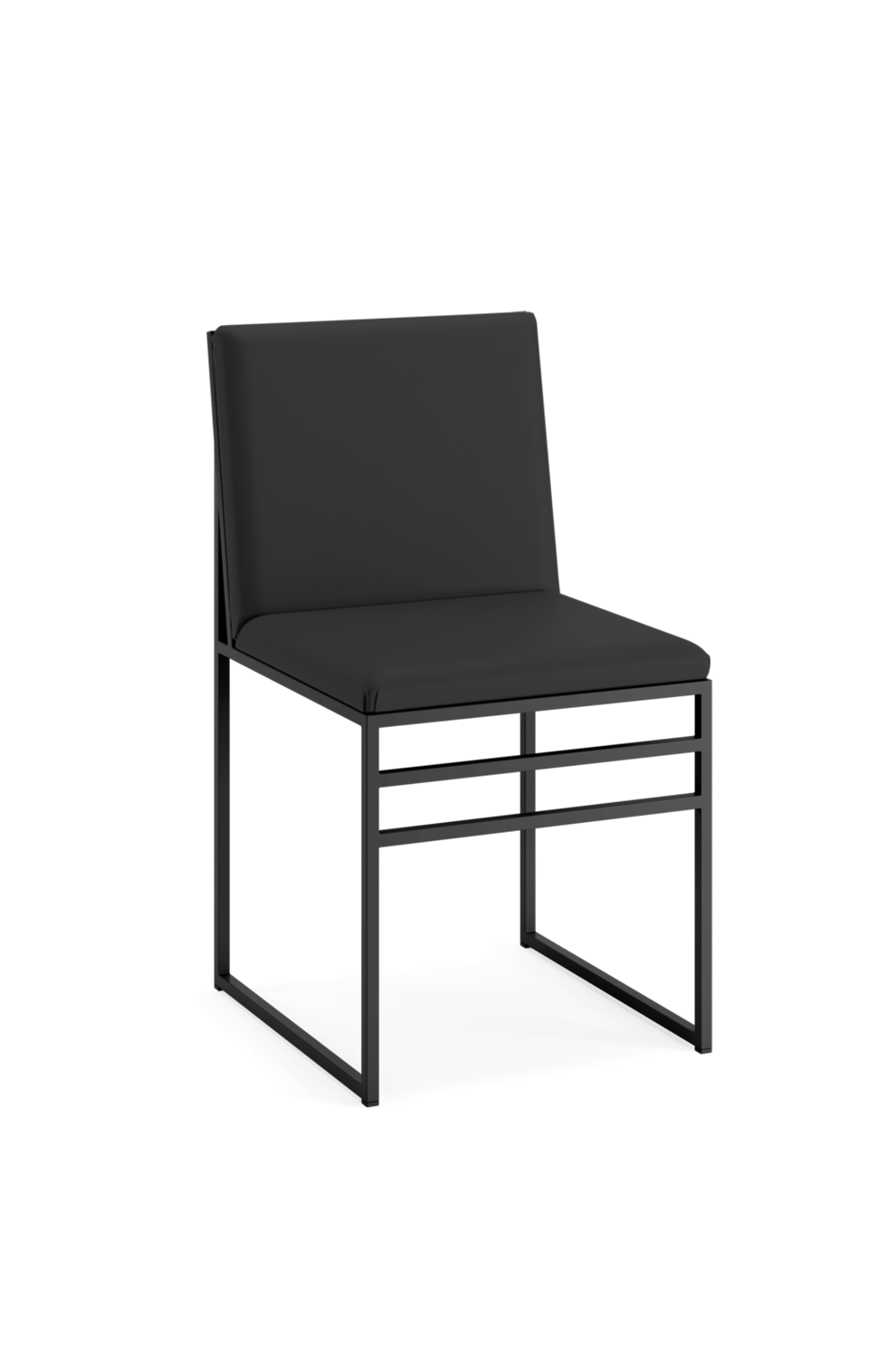 Dining chair Isabell – Black Frame & Ivory Leather | by Crea